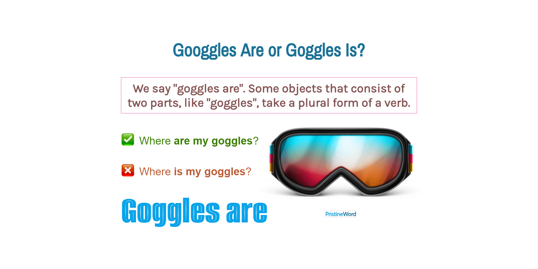 Goggles Are Or Goggles Is. Which Is Correct?