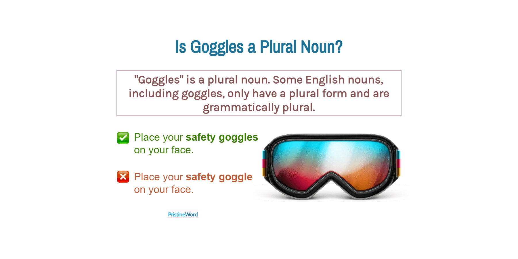 Is Goggles a Plural Noun?