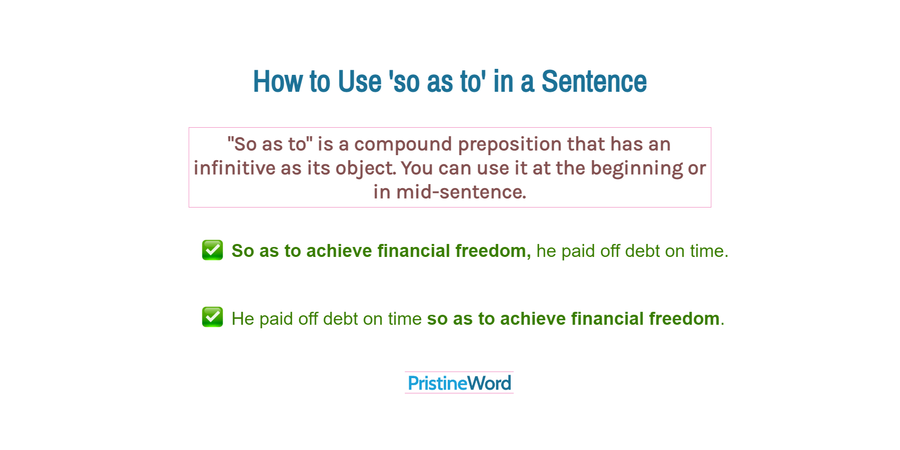 How to Use 'So as to'