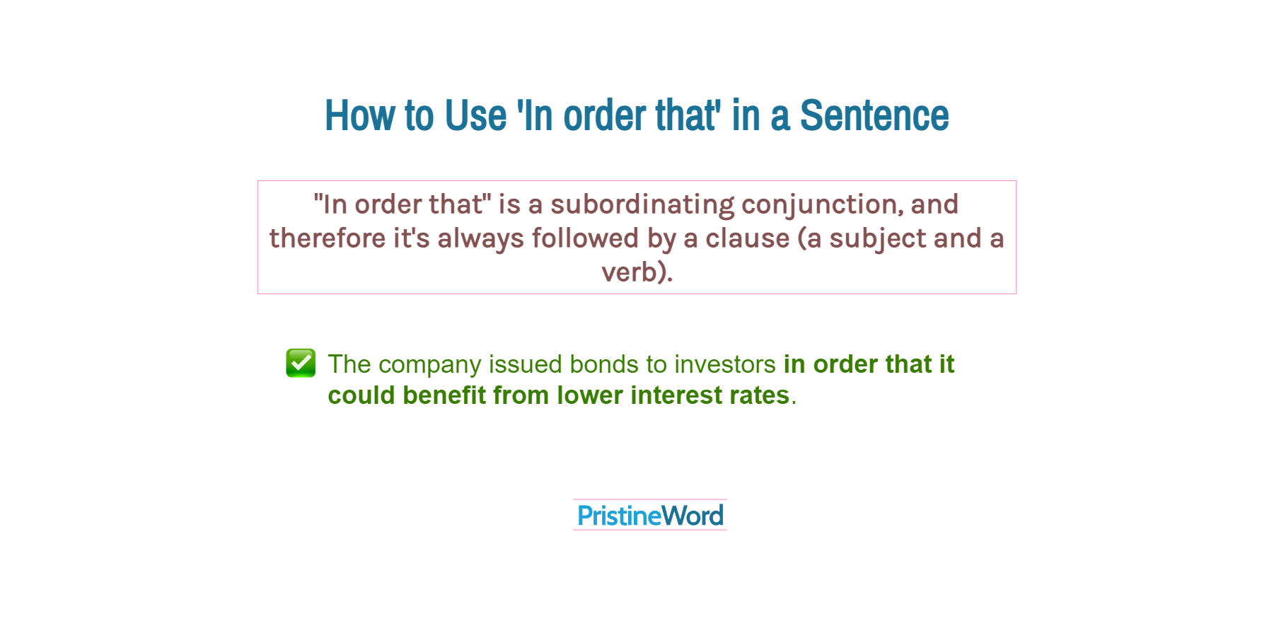 How to Use 'In order that'