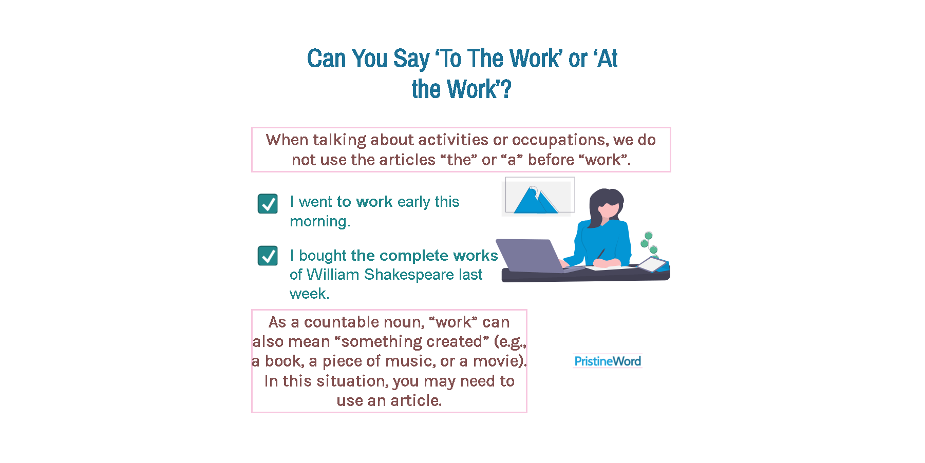 Can You Say ‘To The Work’ or ‘At the Work’?