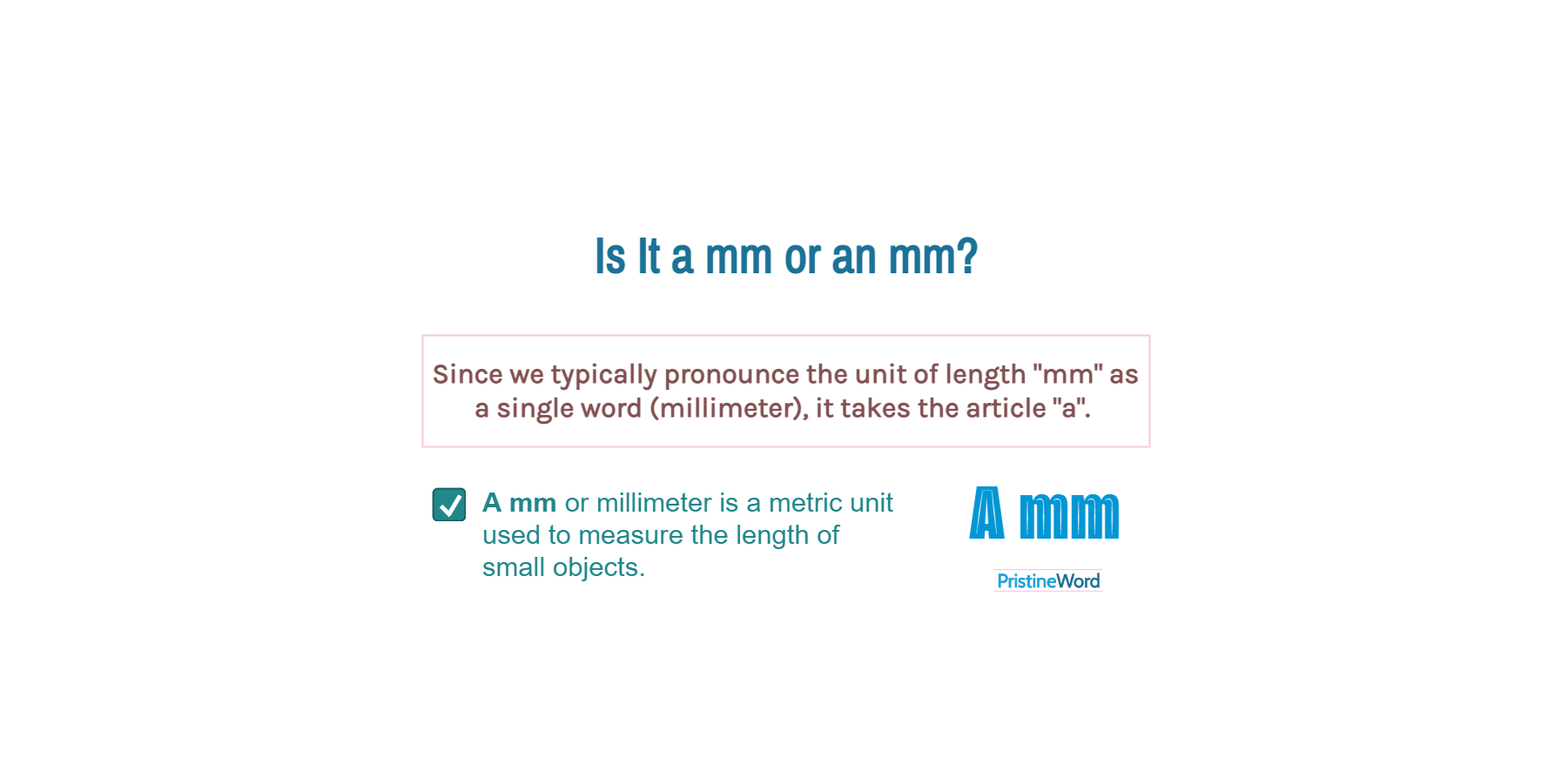 Is It a mm or an mm?