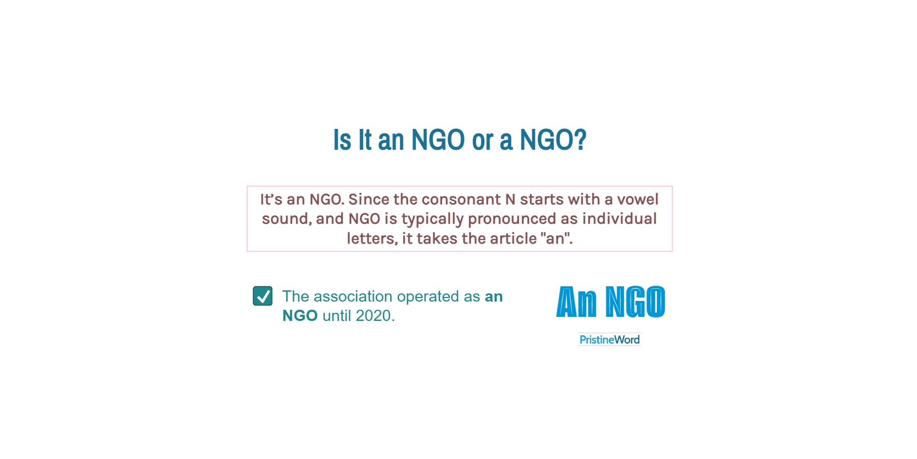 Is It an NGO or a NGO?