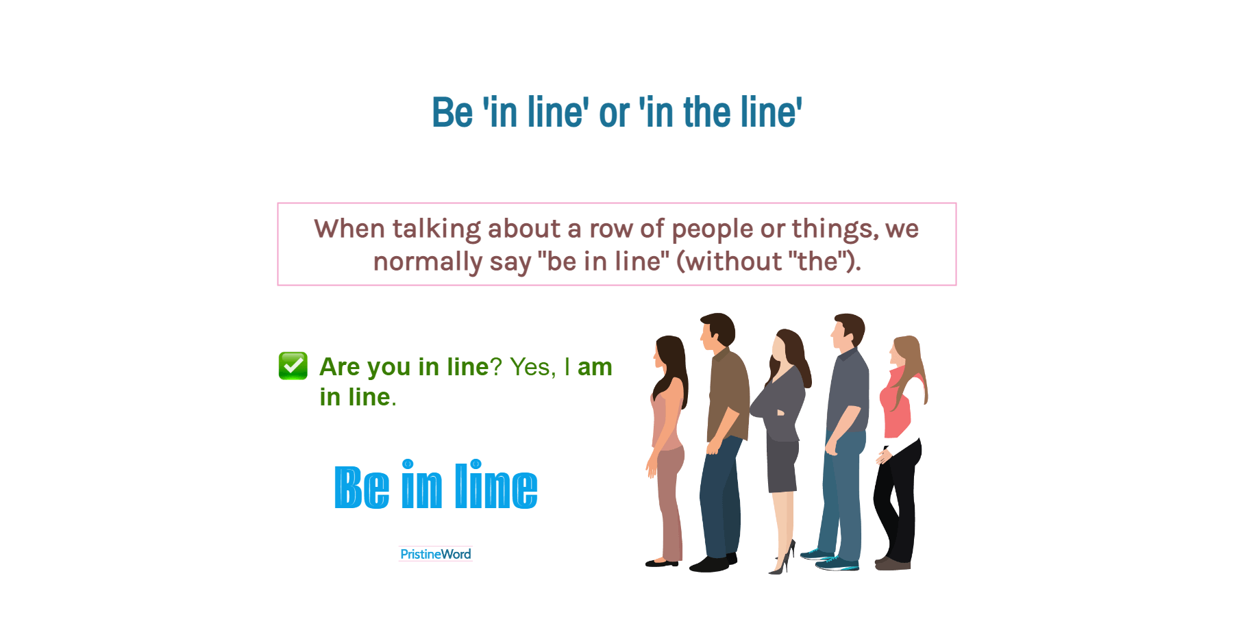 'Be in Line' or 'Be in the Line'