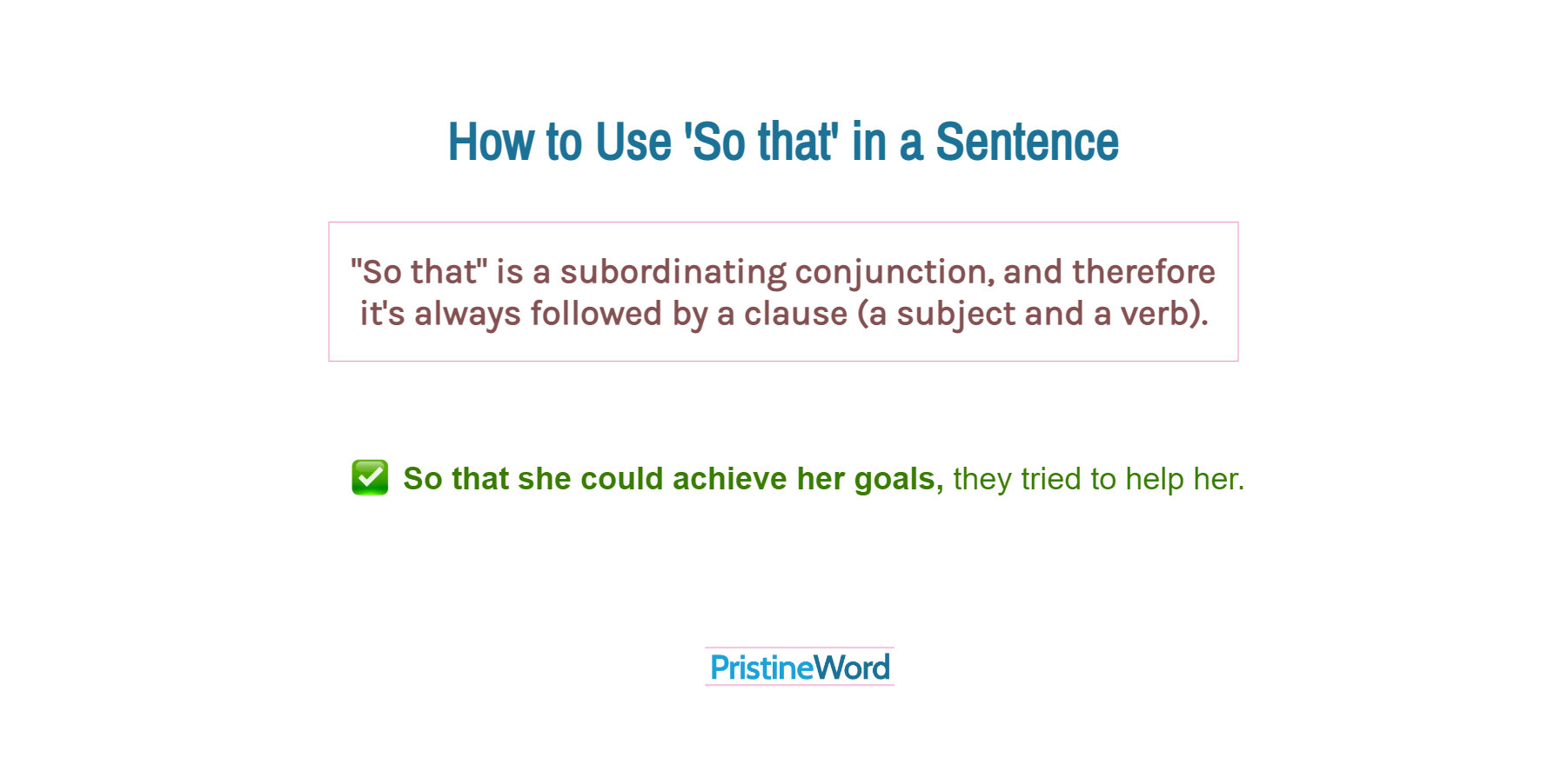 How to Use 'So that'