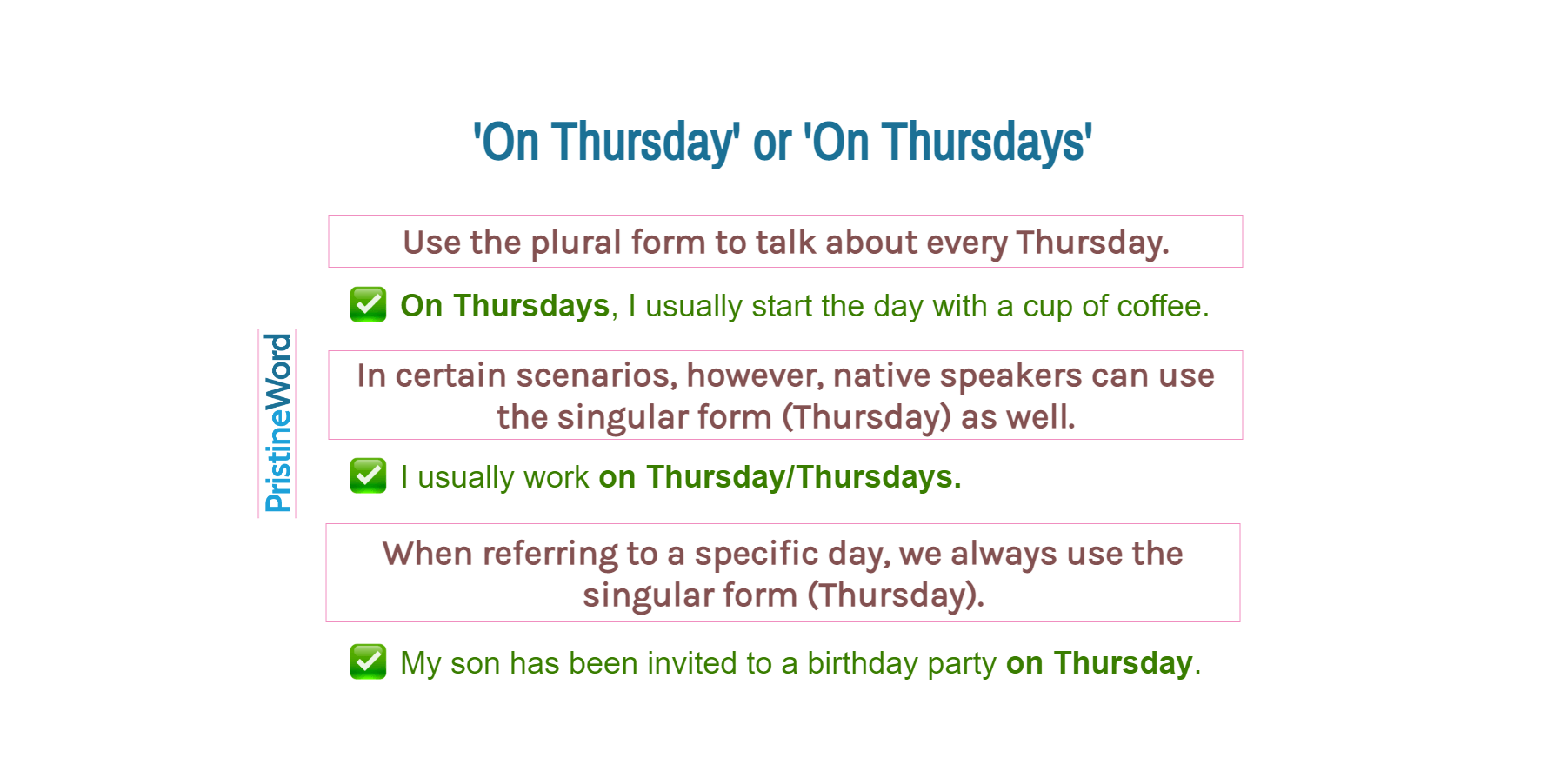 'On Thursday' or 'On Thursdays'?