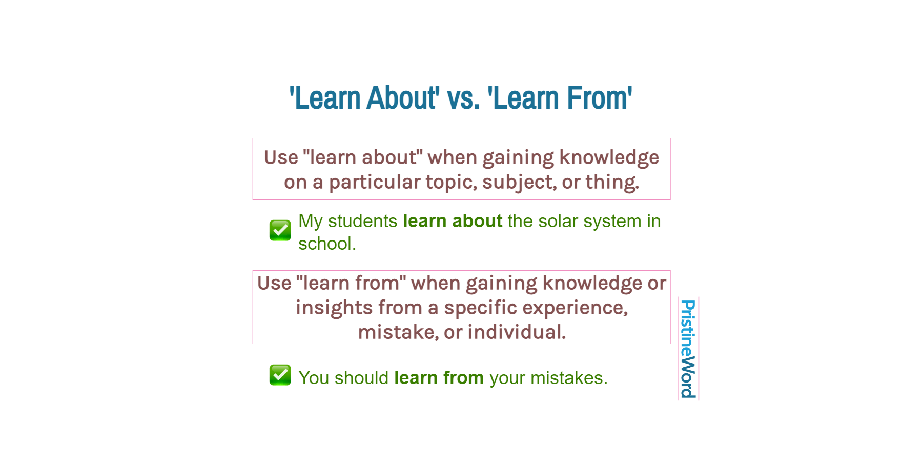 'Learn About' vs. 'Learn From'. What's the Difference?