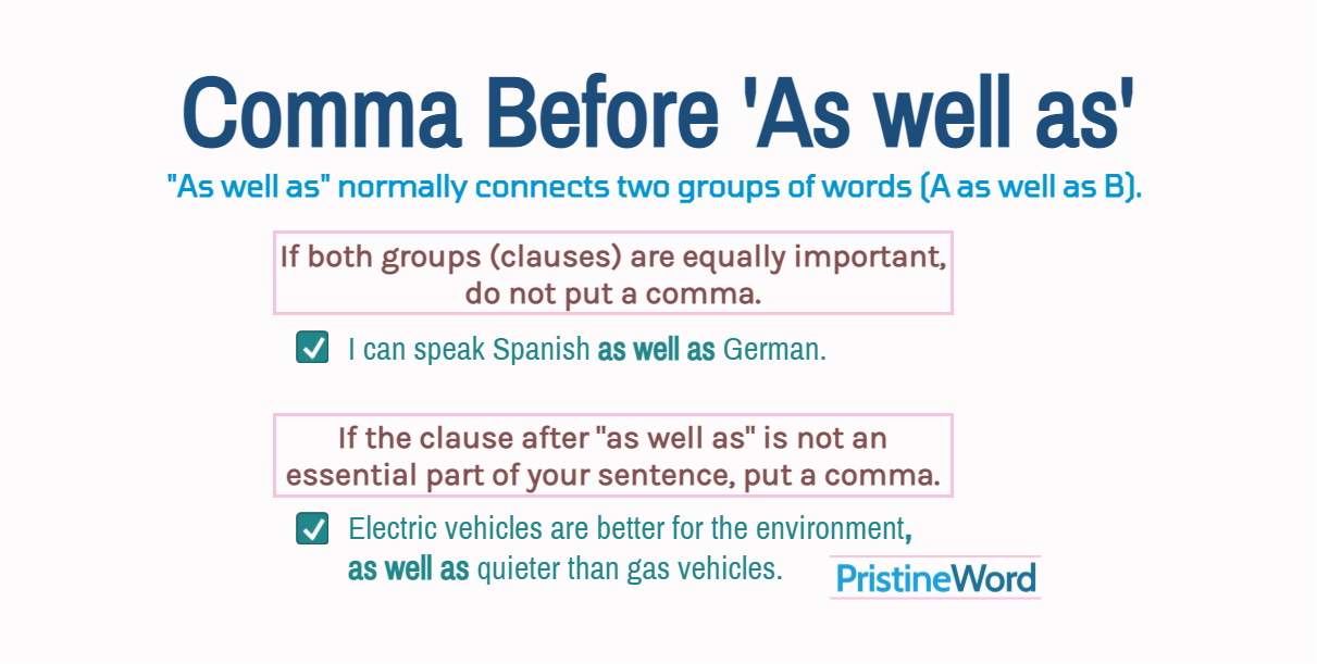 How to Use Commas Correctly with 'As well as'