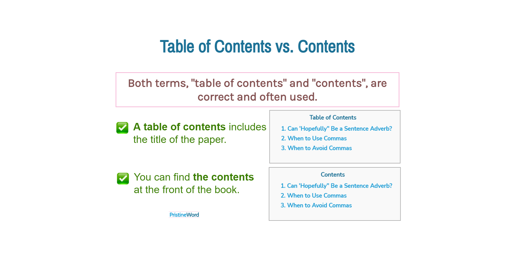  Table Of Contents Vs Contents 