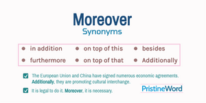 Moreover, Furthermore Synonyms