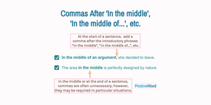 Commas After 'In the middle' or 'In the middle of...'