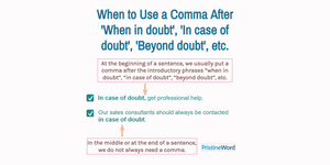 When to Use Commas After 'When in doubt', 'In case of doubt', 'Beyond ...