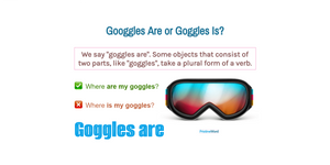 Goggles Are Or Goggles Is. Which Is Correct?