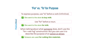 'For' vs. 'To' for Purpose