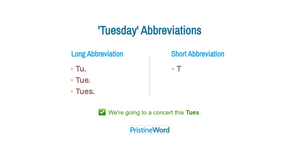 'Tuesday': How and When to Abbreviate