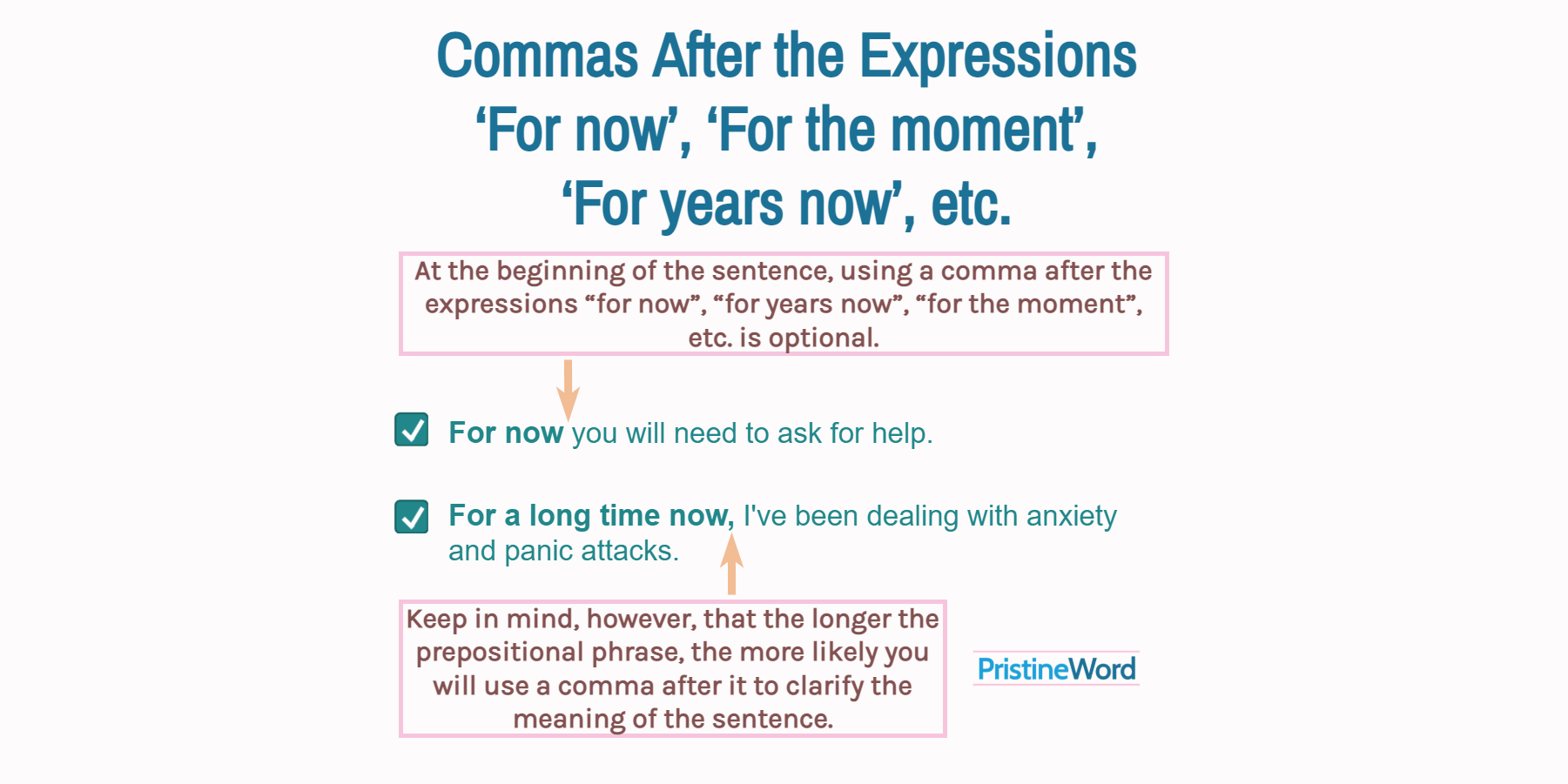 When to use a Comma After ‘For now’, ‘For the moment’, ‘For years now ...