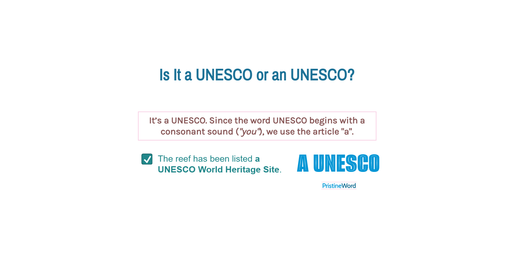 Is It a UNESCO or an UNESCO?