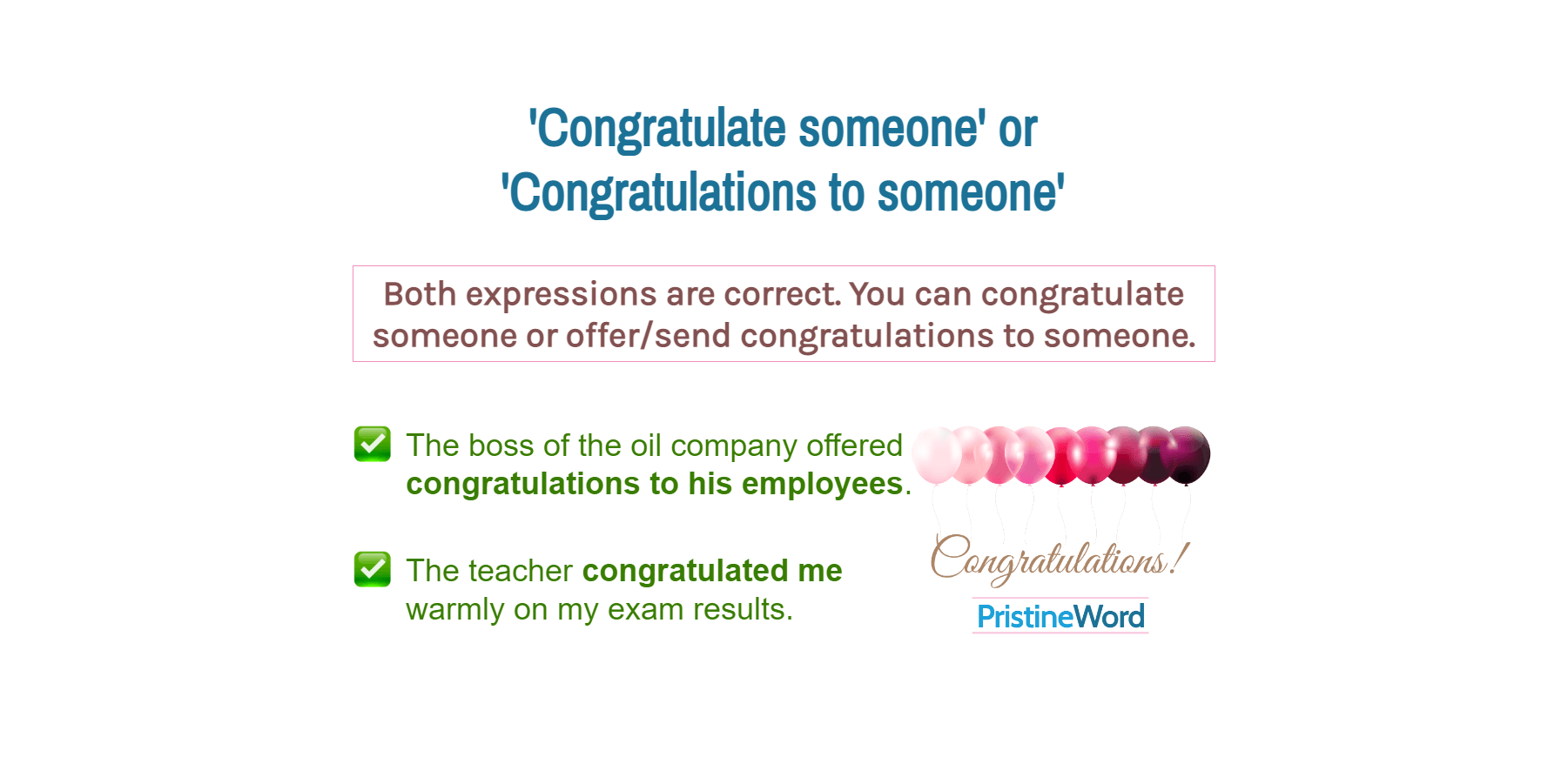 Is It Congratulate Someone Or Congratulations To Someone 