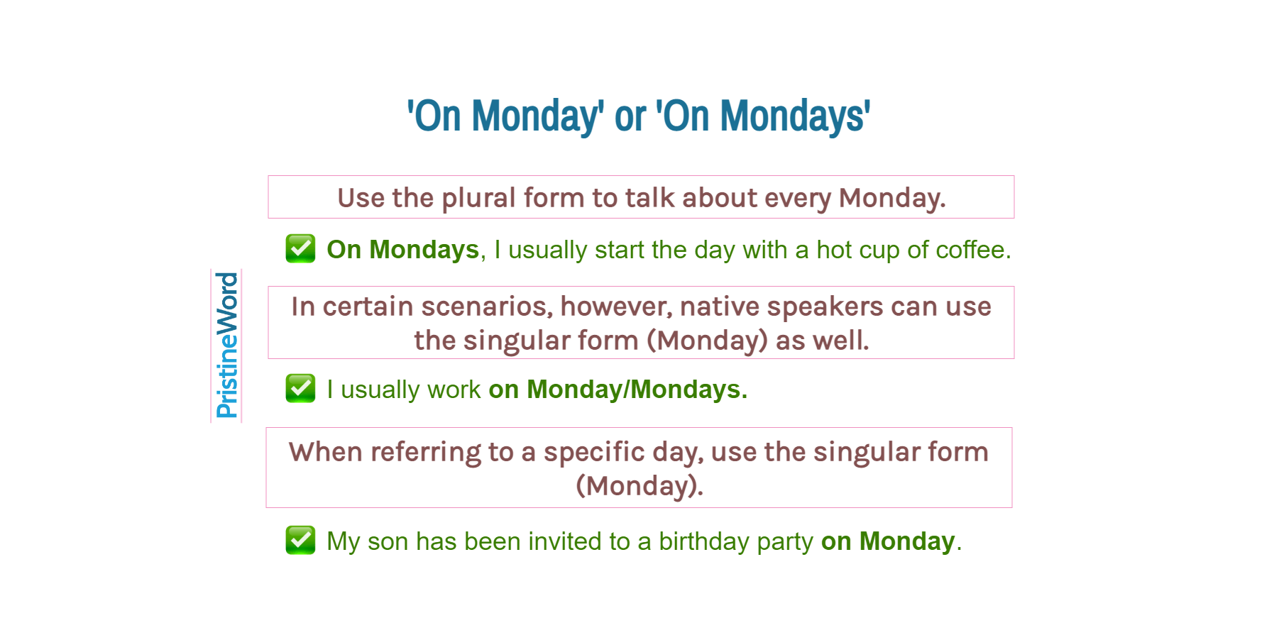 'On Monday' or 'On Mondays'?