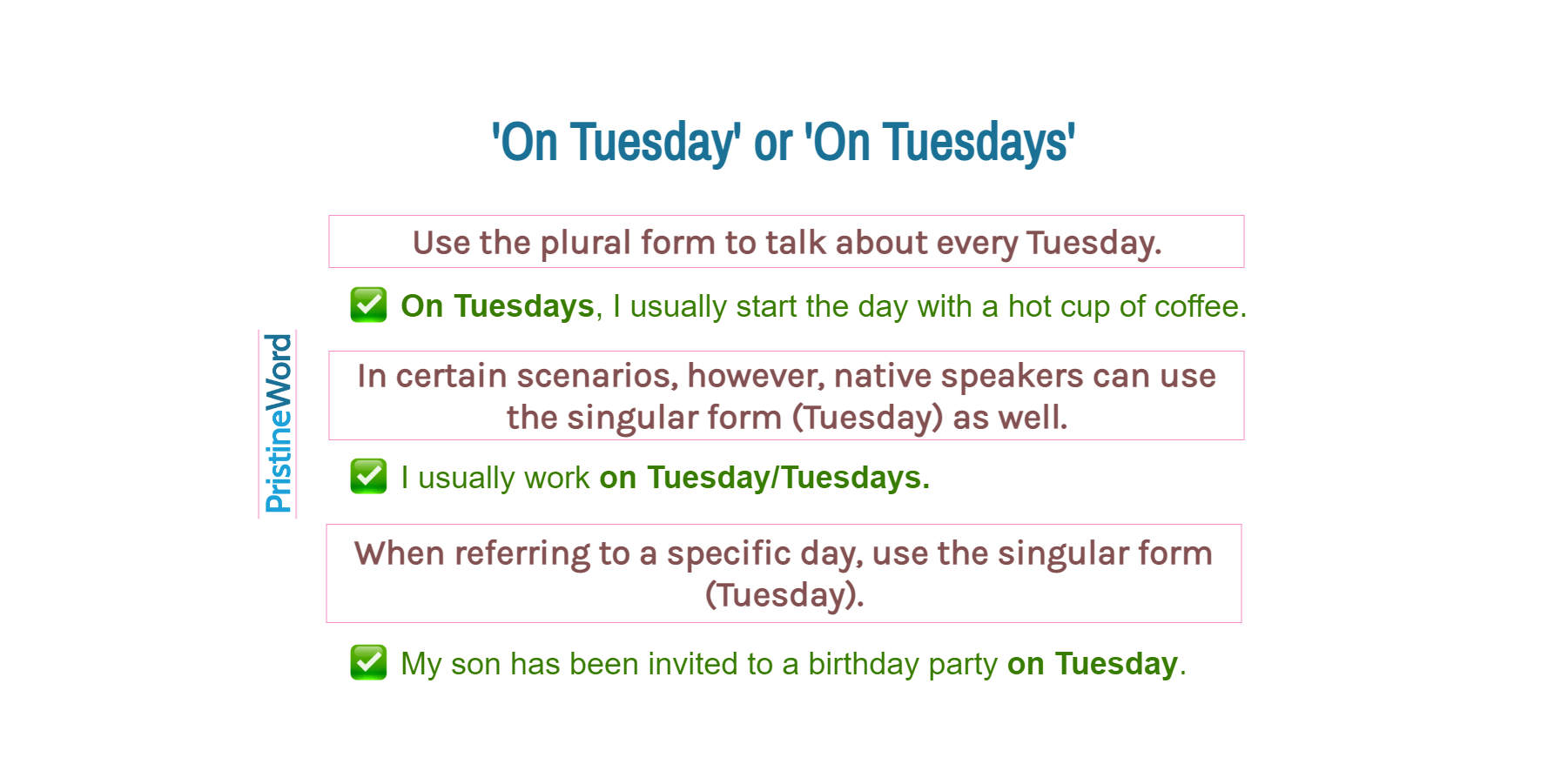 'On Tuesday' or 'On Tuesdays'?